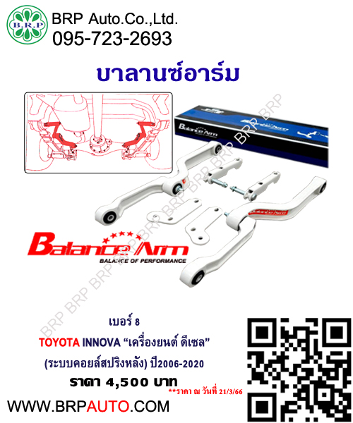 ชุดกันโคลง TOYOTA INNOVA “เครื่องยนต์ ดีเซล” (ระบบคอยล์สปริงหลัง) ปี ...